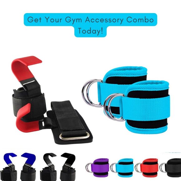 Vigor | Accessories | Pull Ups Shrugs Gym Gloves Dring Legend Fitness Ankle Strap Combo Pack ...